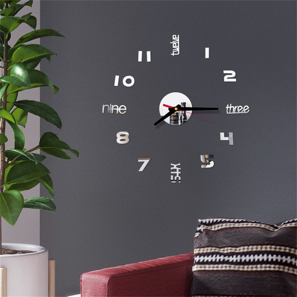 Wall Clocks 3d Diy Roman Numbers Clocks Acrylic Mi... – Grandado