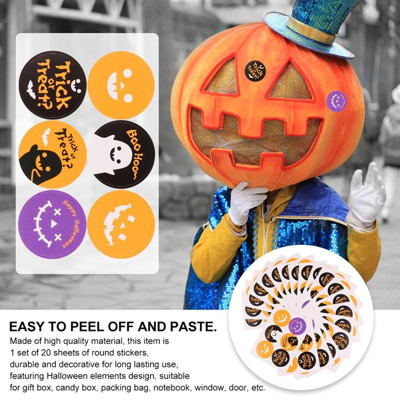 1 Set of 20 Sheets Halloween Stickers Candy Cookie... – Vicedeal