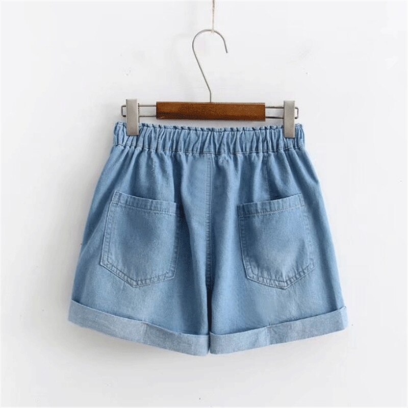 Japanese Soft Sister Rolled Kawaii Women Denim Sho... – Grandado