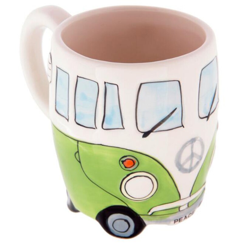 Hand Painting Double Bus Mugs Retro Ceramic Cup Co... – Grandado