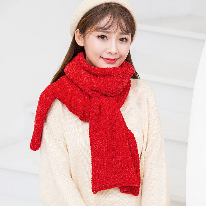 Scienwear Chenille knitted solid color scarf Knit ... – Vicedeal
