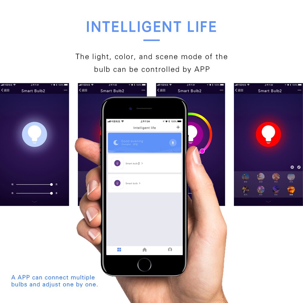 7W E27 LED 220V Wireless Wifi APP Remote Control S... – Grandado