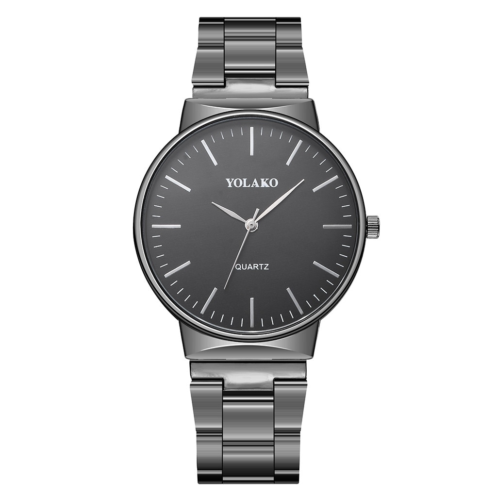 Classic YOLAKO Silver Men Watch Crystal Glass Stai... – Vicedeal