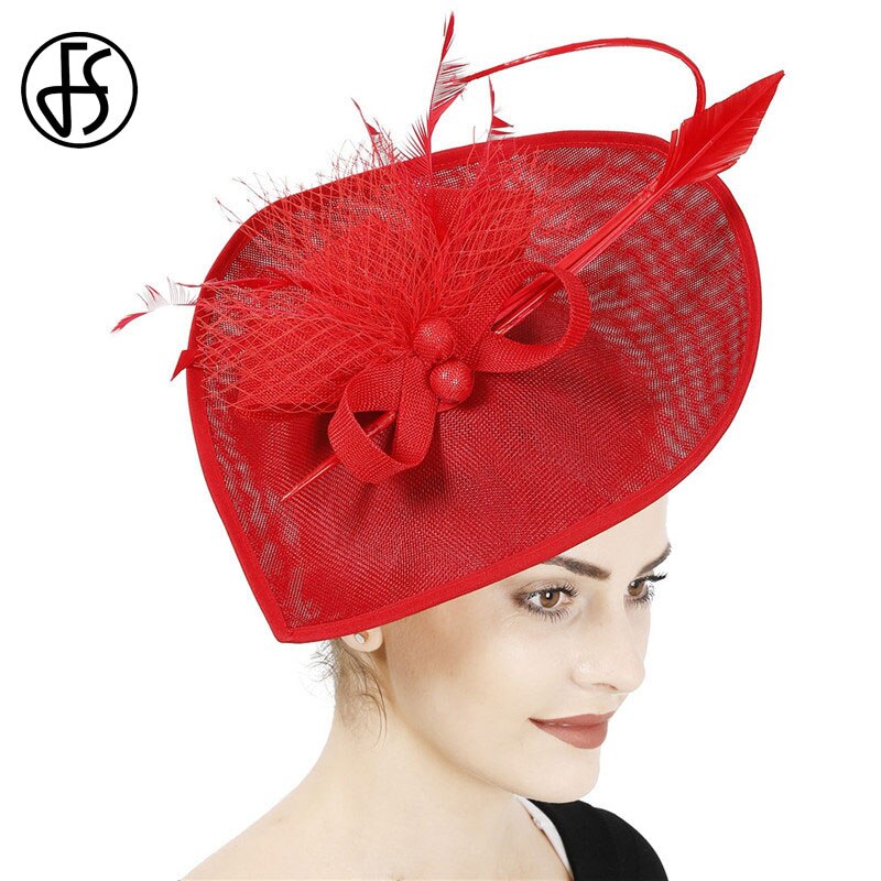 FS Frauen Vintage Kirche Hut Fascinator Große Derb... – Grandado