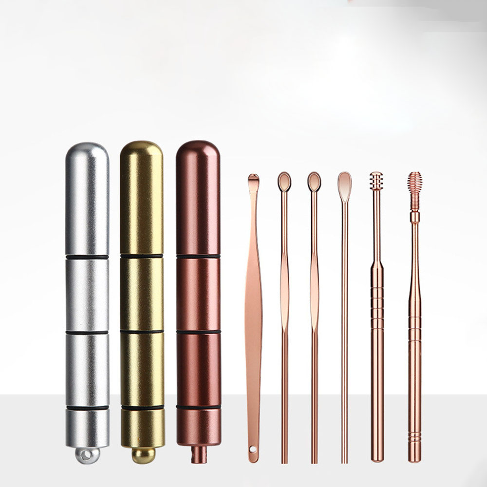 6Pcs/Set Stainless Steel Spiral Ear Pick Spoon Ear... – Grandado