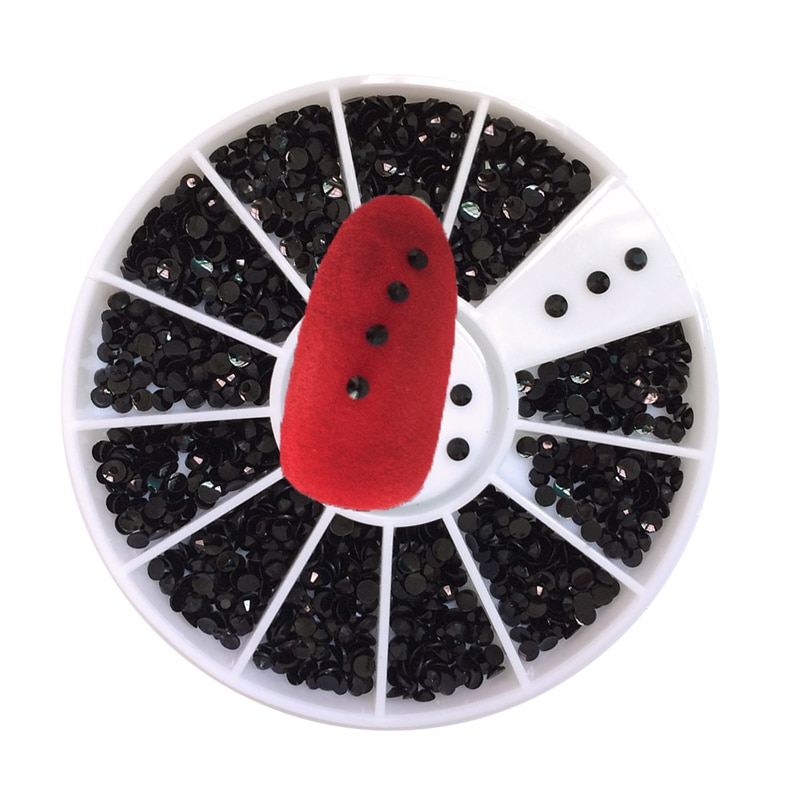 1 Wheel 600pcs/lot Black 2mm Rhinestone Gems Flat ... – Grandado