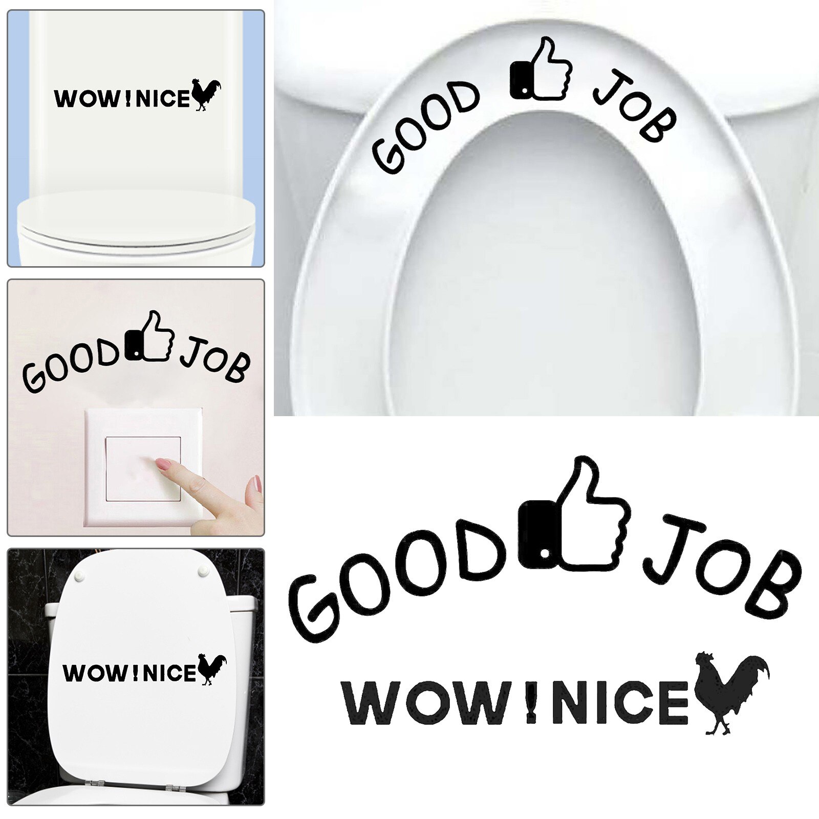 Fun Stickers Whoa Nice Rooster Cock Toilet Sticker... – Grandado