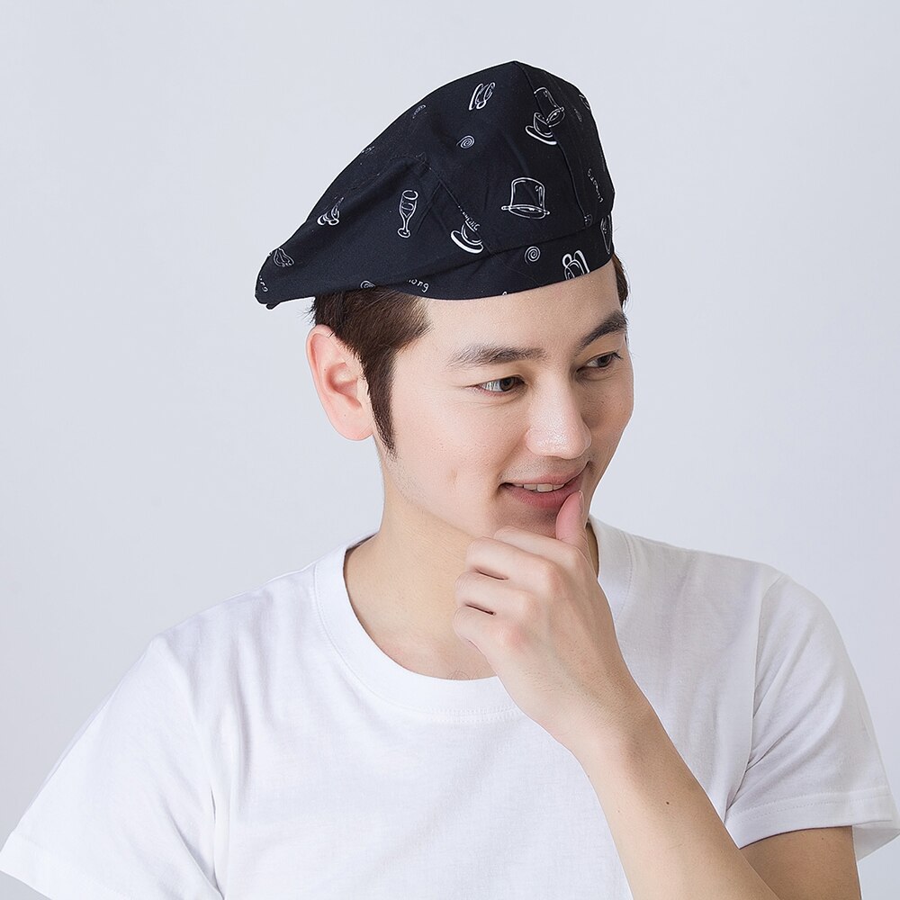 3 Colors Chef Waiter Food Service Hats Printed Pla... – Grandado