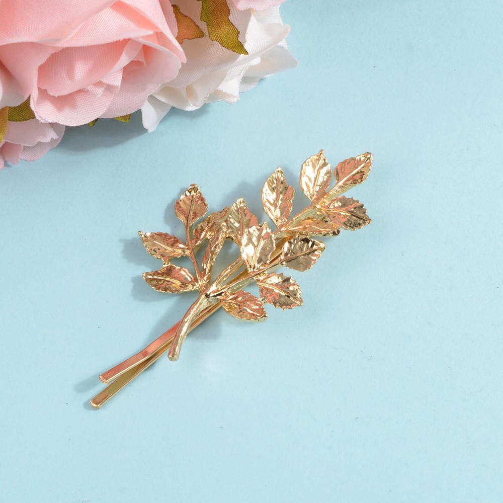 1pc korea metal hårspænder blad fjer form hårspænd... – Vicedeal