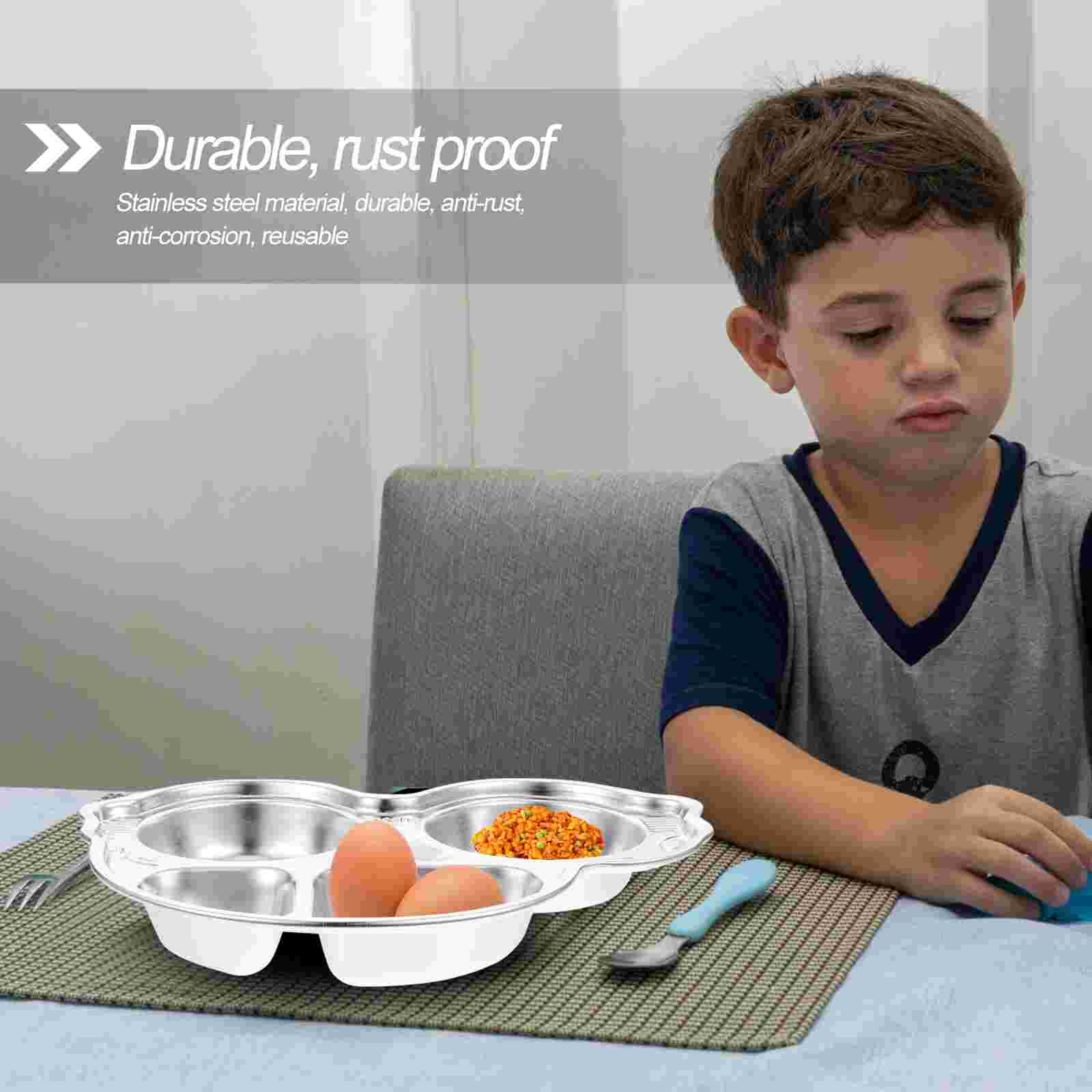 1pc Kids Dinner Plate 304 Stainless Steel Food Pla... – Vicedeal