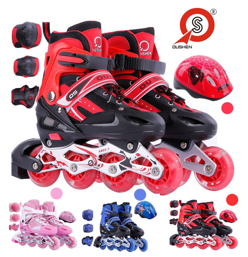 Adjustable full flashing inline roller skates roll... – Grandado