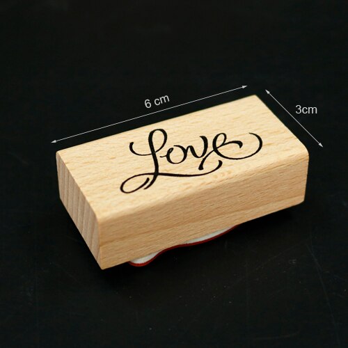 1Pc Kleine Hout Rubber Stempel Dank U Liefde Diy H... – Vicedeal