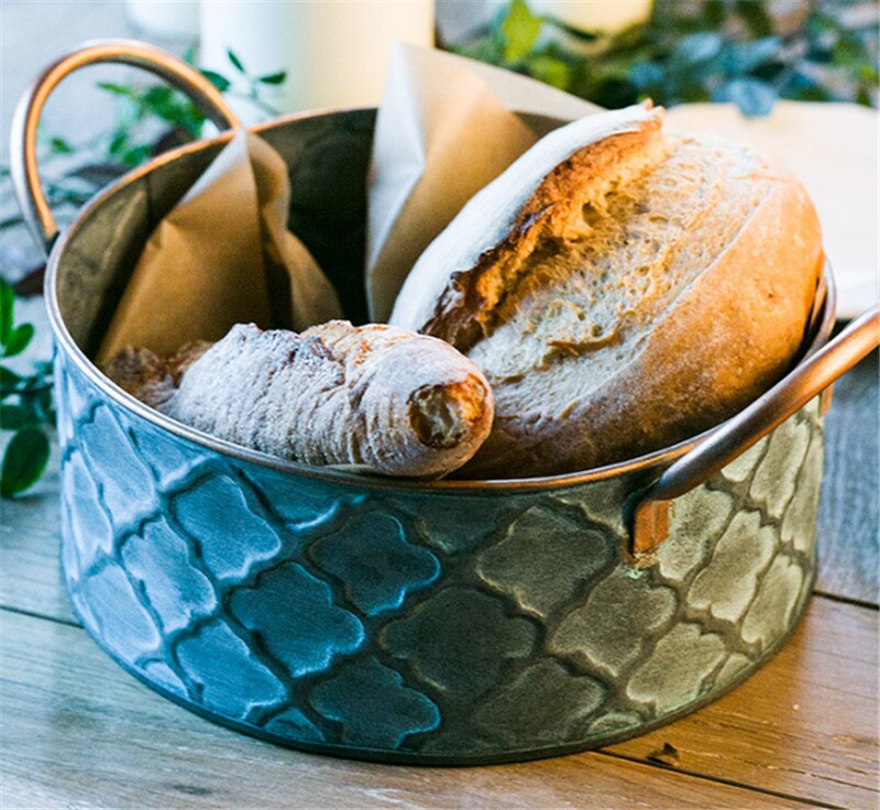Cesta de fruta de hierro de estilo europeo, canast... – Grandado