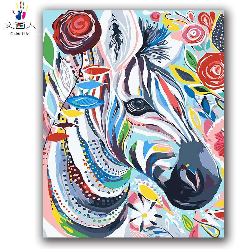 Colorful Cow abstract painting by numbers animals ... – Grandado