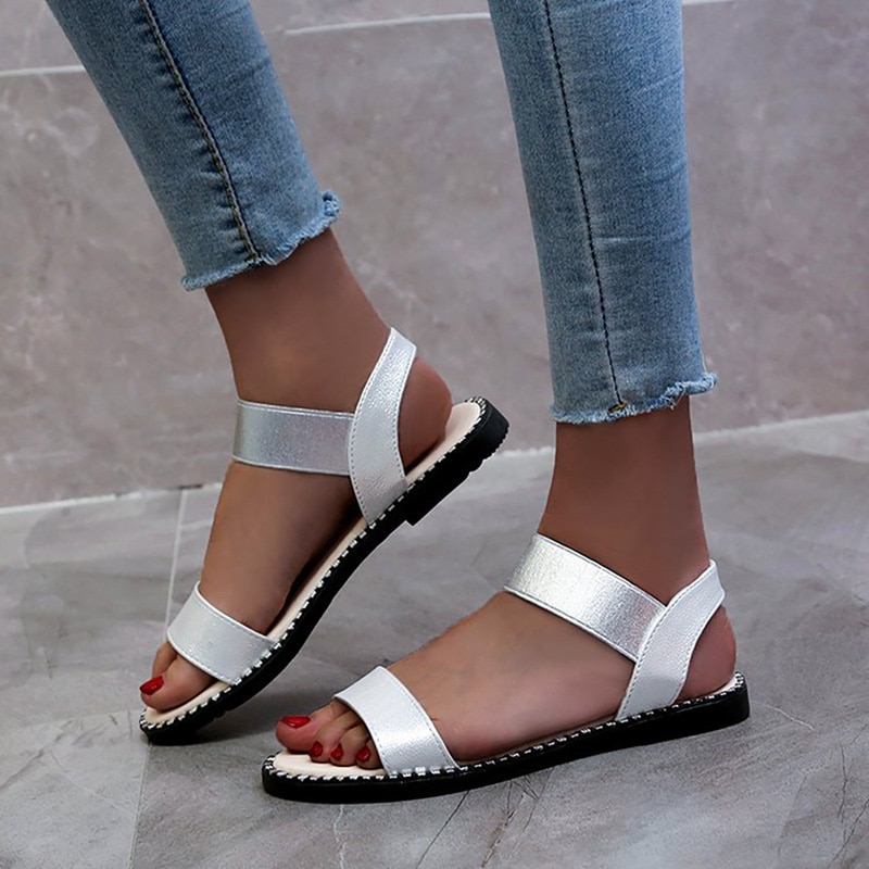 Summer Women Sandals Woman Elastic Band Flats Ladi... – Grandado