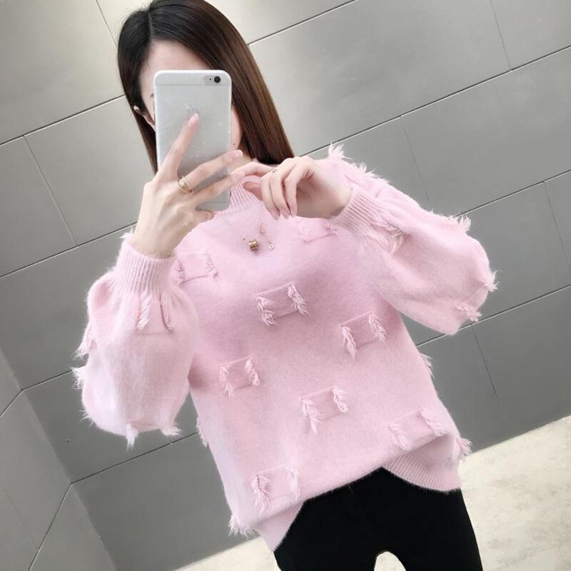 TIGENA Beautiful Fluffy Pullover Sweater Women Win... – Grandado