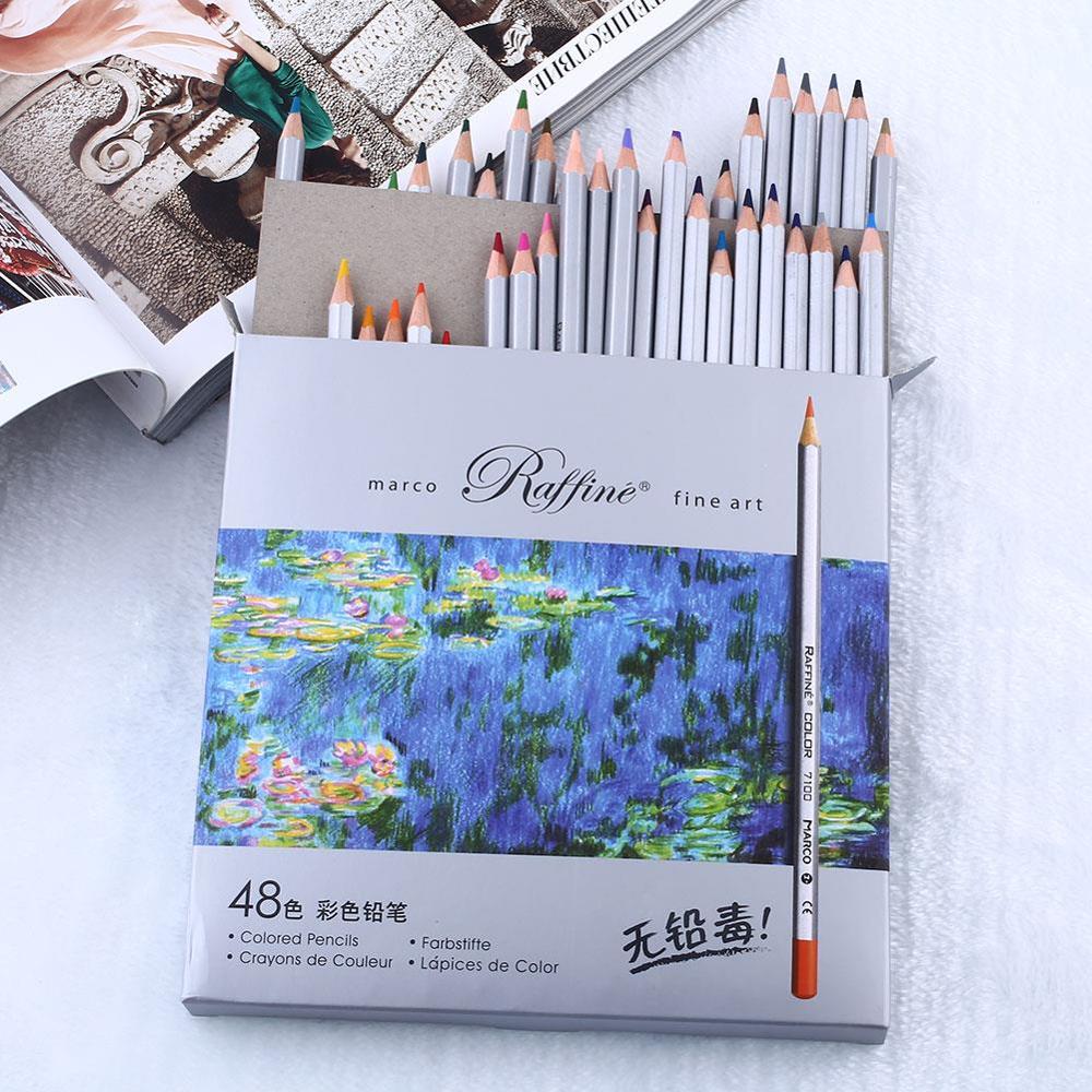 48 colors/set Marco Raffine Colored Pencils Set Oi... – Vicedeal