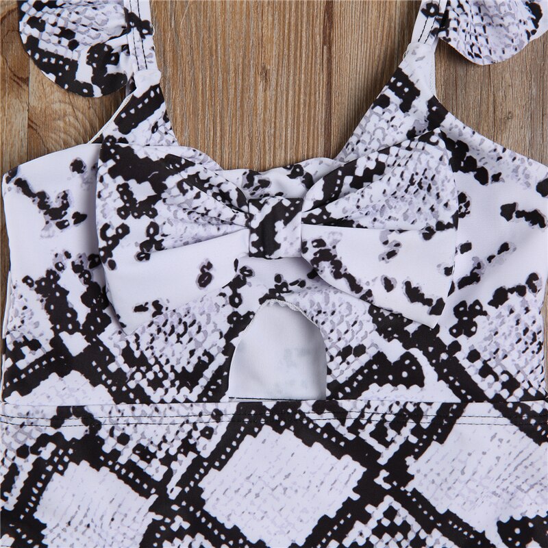 Kids Girls Snake Skin Pattern One Piece Swimwear R... – Grandado