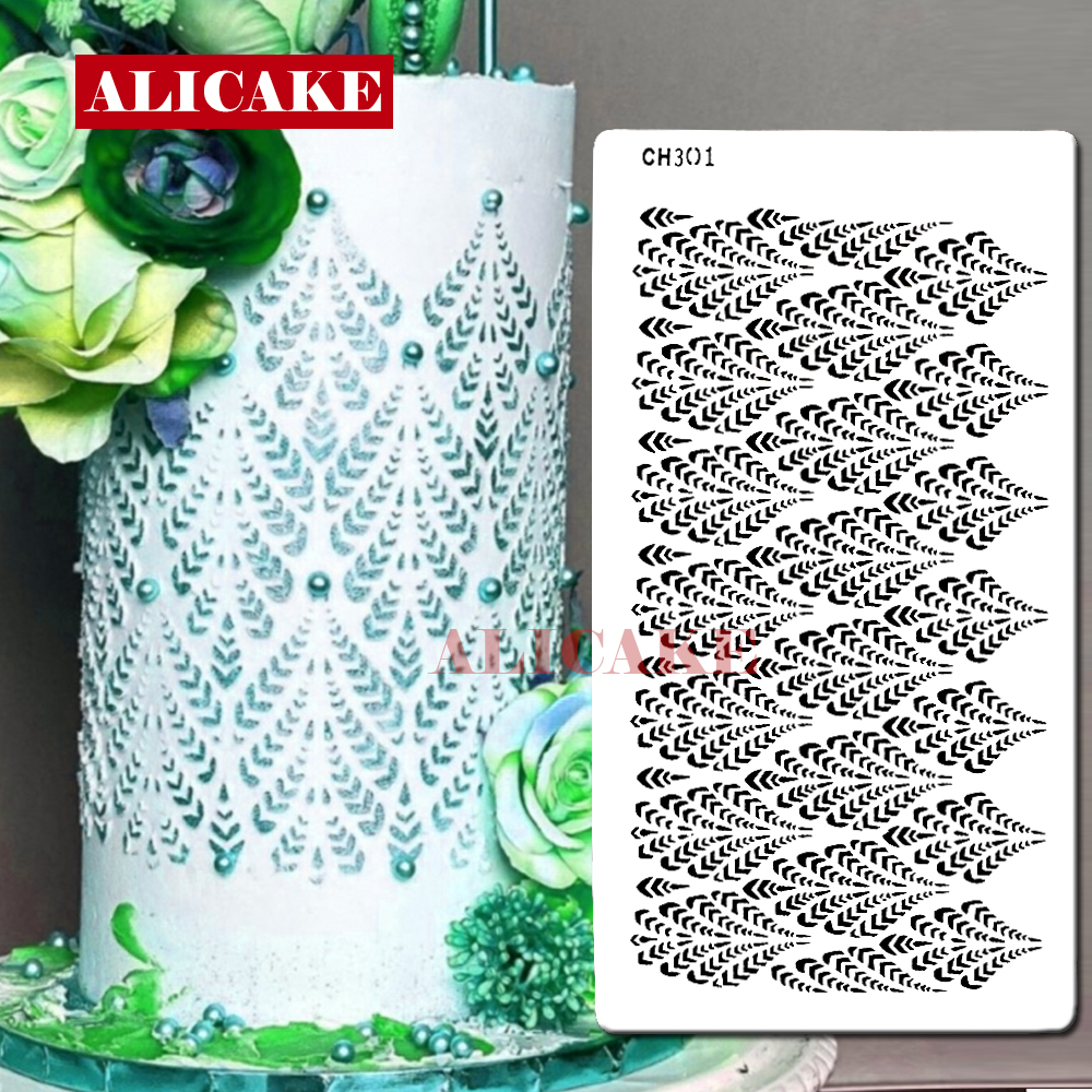 Geometric Rhombus Pattern Cake Stencil Template Pl... – Grandado