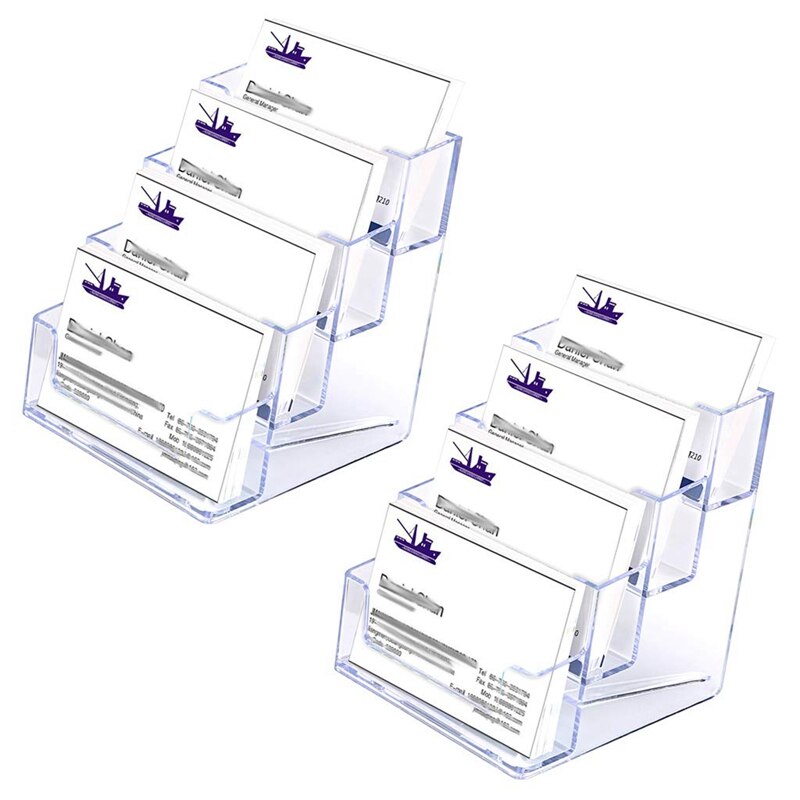 2 stk plast visittkortholder stå klar skrivebord b... – Vicedeal