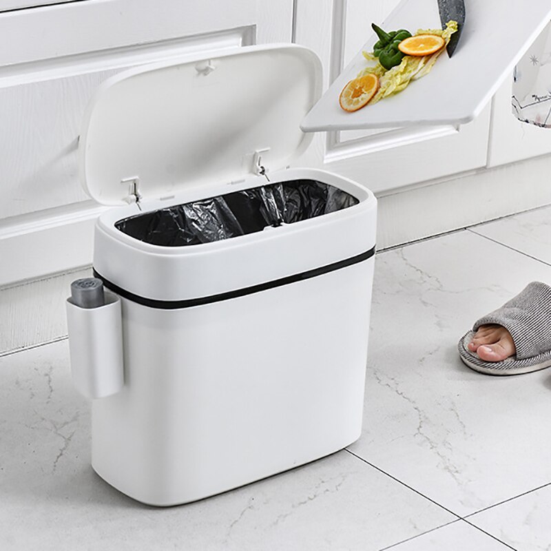 12L Trash Can Rectangle Plastic Push Trash Cans La... – Vicedeal