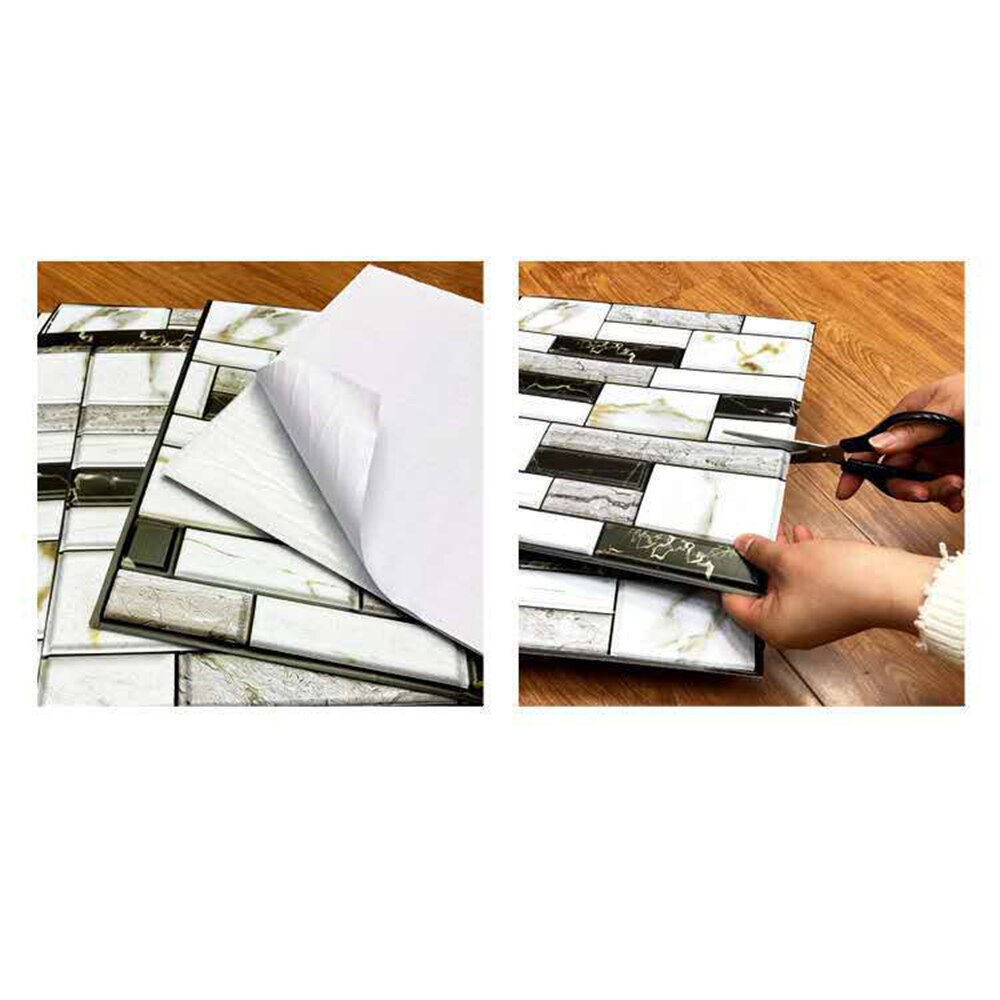 Black White Brick Subway Tile Peel And Stick Self ... – Grandado