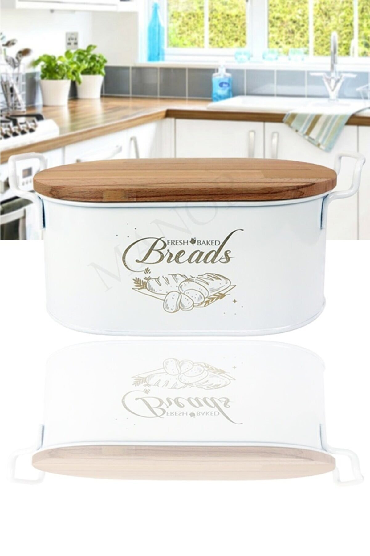 Lux Metal Bread Bucket With Bamboo Lid For Bread W... – Grandado