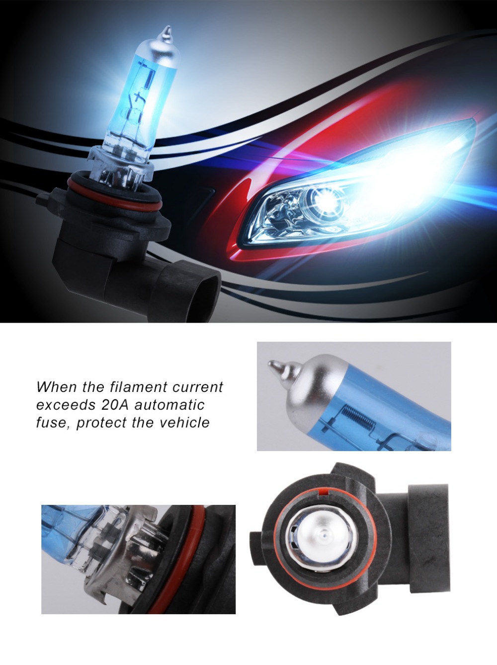 2pcs Halogen Bulbs 9006 HB4 100W 12V Car Headlight... – Grandado