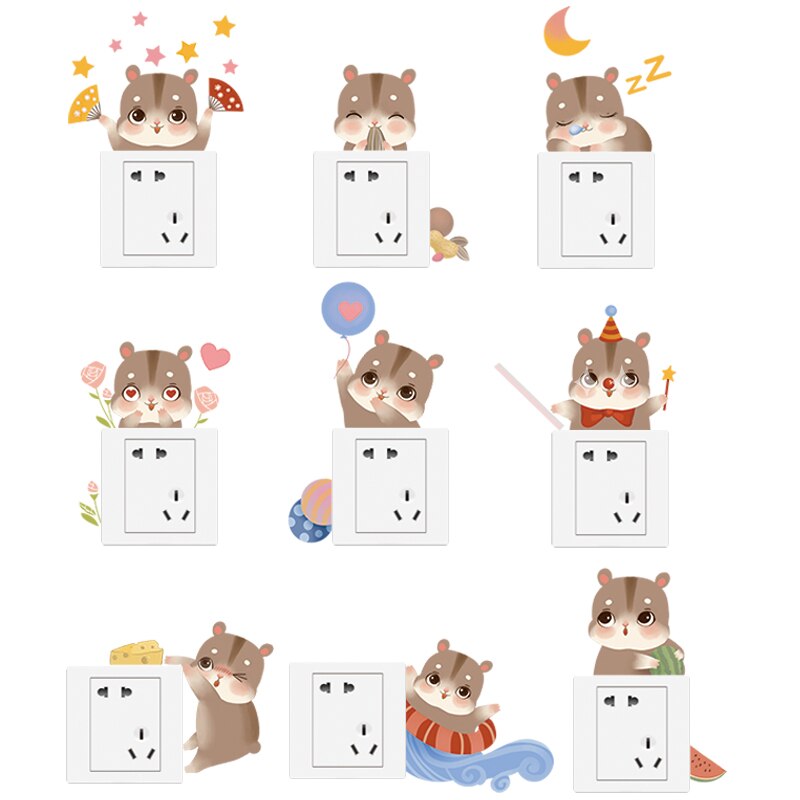 DIY 9 Hamster Light Switch Stickers Vinyl Decorati... – Grandado