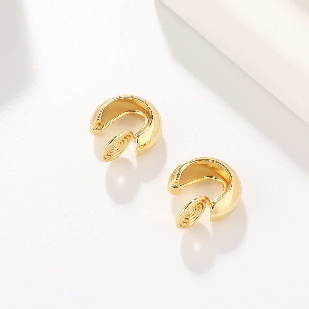 WENHQ Geometric C Shape Clip on Hoop Earrings Wome... – Vicedeal