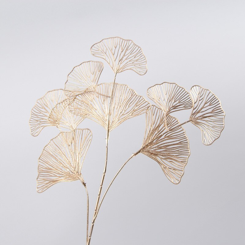 1PC Three-pronged Fan Leaf Netting Artificial Gold... – Vicedeal