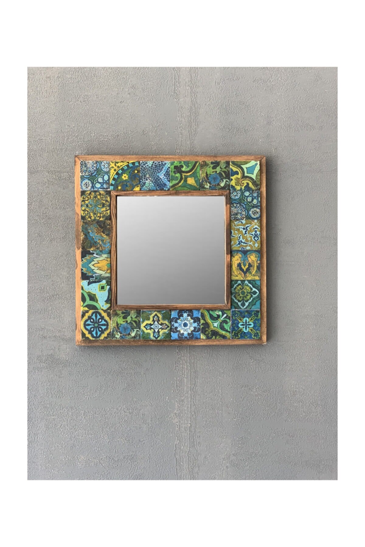 Framed Mosaic Natural Stone Mirror – Grandado