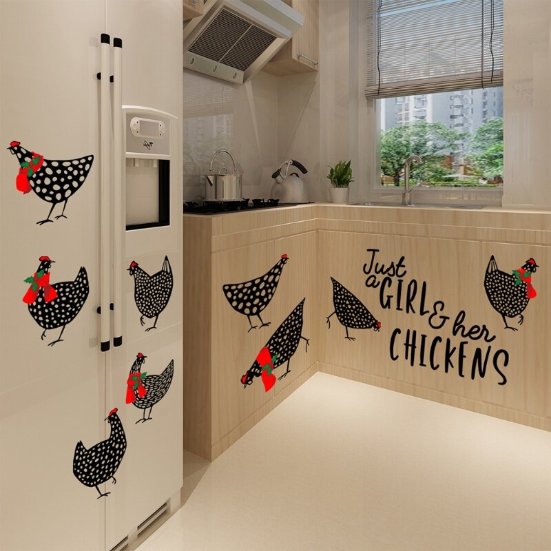 2 Sheets Kitchen Wall Stickers PVC Chickens Hen DI... – Vicedeal
