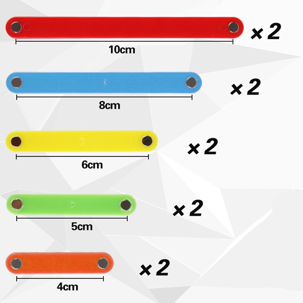 10Pcs/Set 4-10cm Magnetic Geometric Strips Tools B... – Grandado