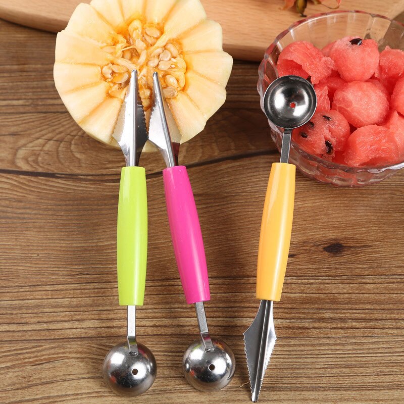double head carving tools fruit dig ball spoon DIY... – Vicedeal