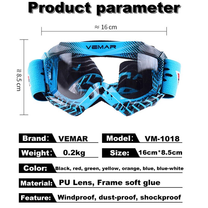 Vemar Motorfiets Bril Winddicht Motocross Goggles ... – Grandado