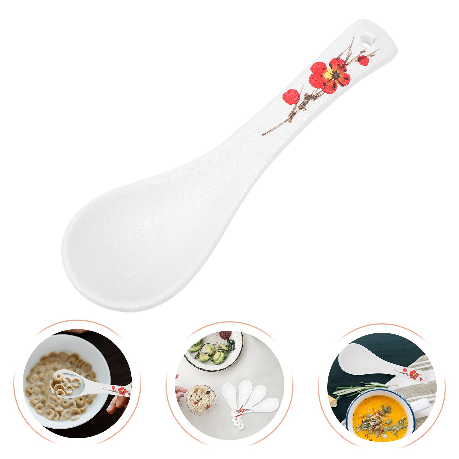 4Pcs Porridge Spoon Restaurant Soup Spoon Practica... – Grandado