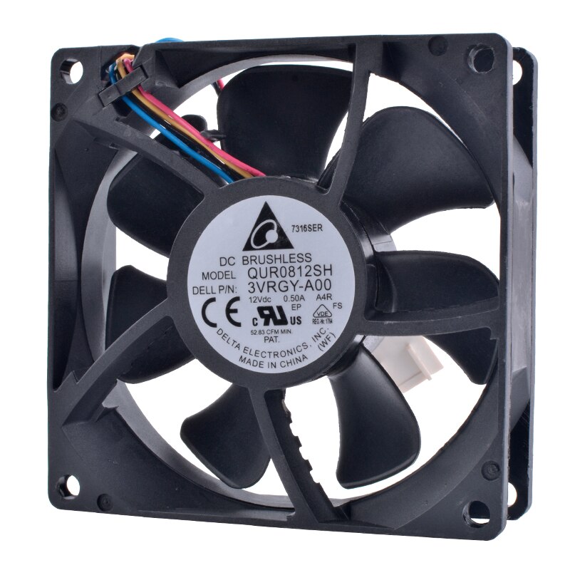 QUR0812SH 8Cm 8025 80Mm Fan 80X80X25Mm 12V 0.50A 4... – Vicedeal
