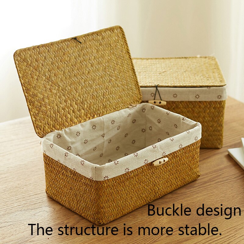 Handmade Rattan Storage Box Container Desktop Sund... – Grandado