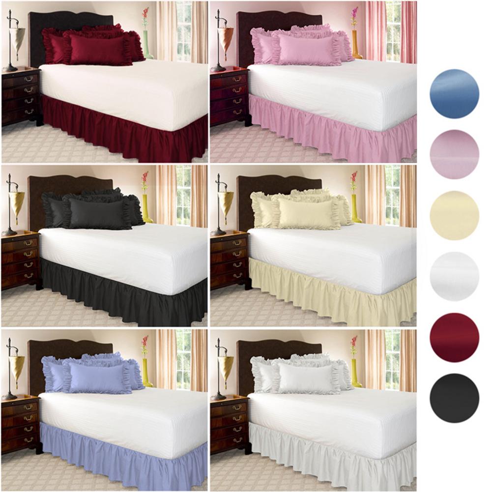 Pure Kleur Hotel Queen Size Bed Rok Wit Bed Shirts... – Grandado