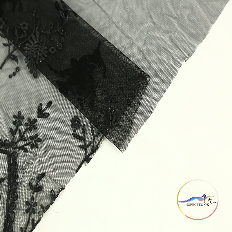 Flower Cluster Transparent Net Embroidery Lace Fab... – Grandado