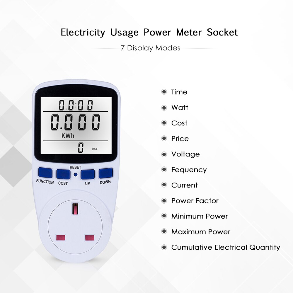 Lcd Display Electricity Usage Power Meter Socket E Vicedeal