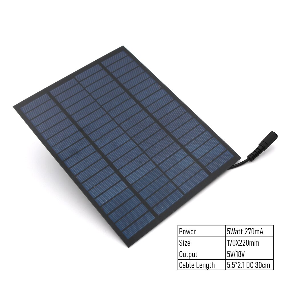 10 9 7 5 W Solar- Tafel 18V 12V + 5V USB Ausgang L... – Grandado