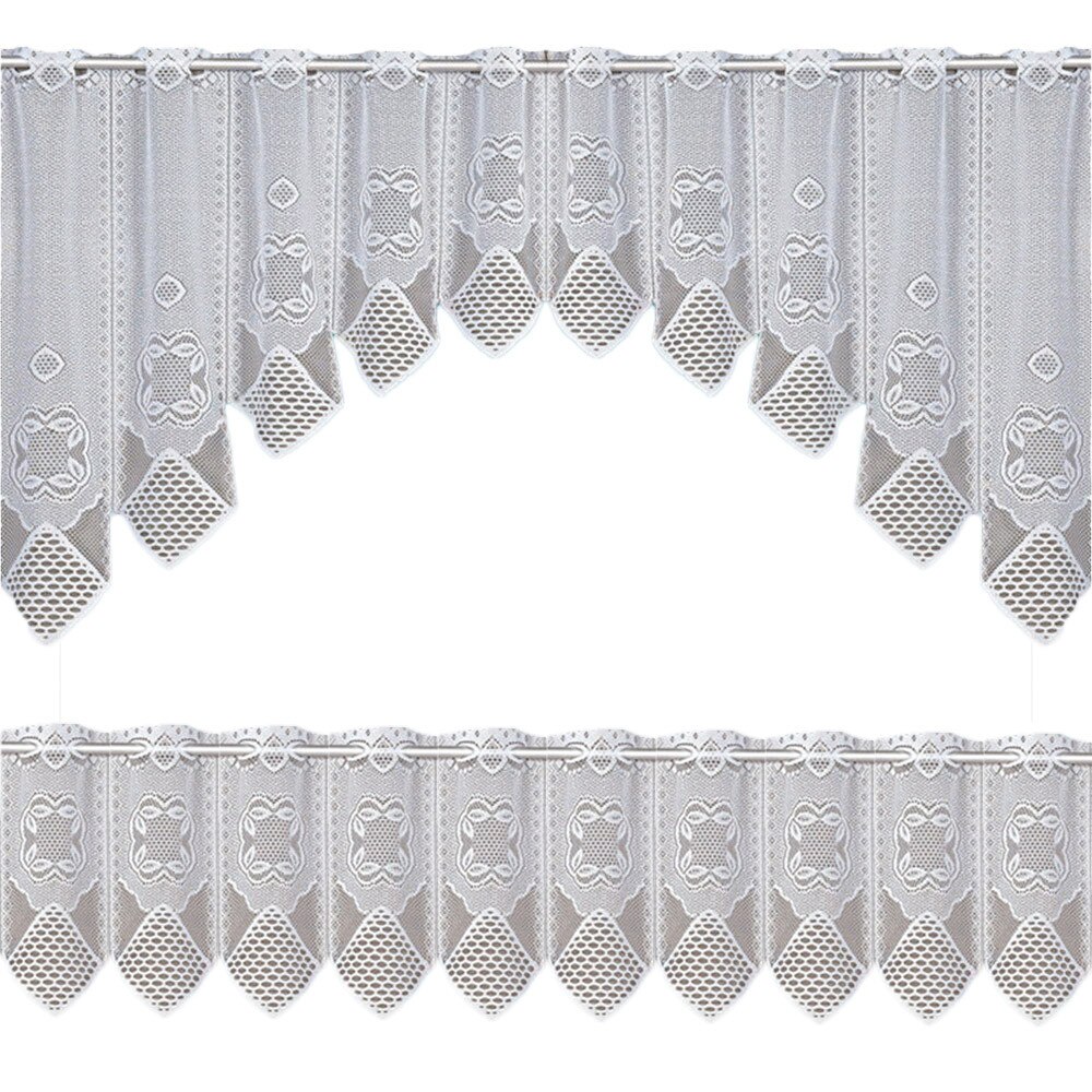 2PCS European White Lace Translucent Coffee Cafe W... – Vicedeal