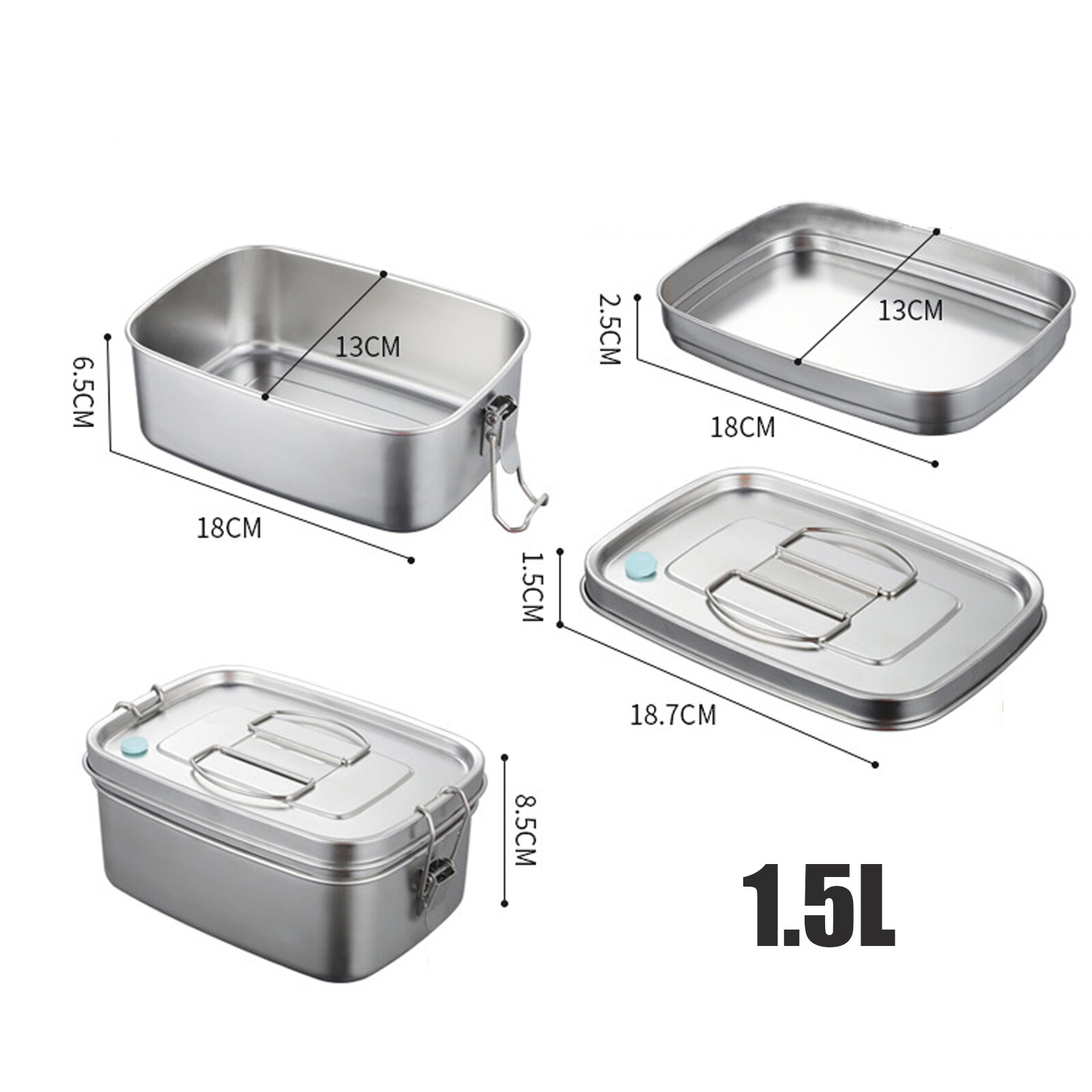 Stainless Steel Lunch Box Metal Food Container For... – Grandado