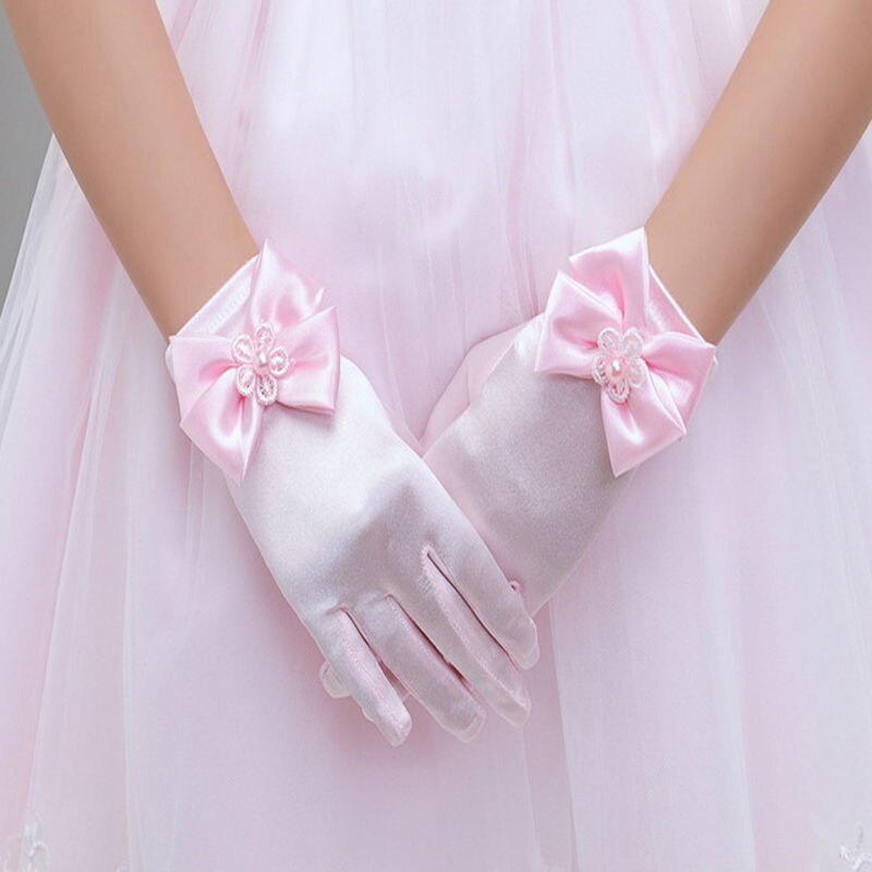 Girl's Bowknot Gloves Charming Party Wear Mitt... – Grandado