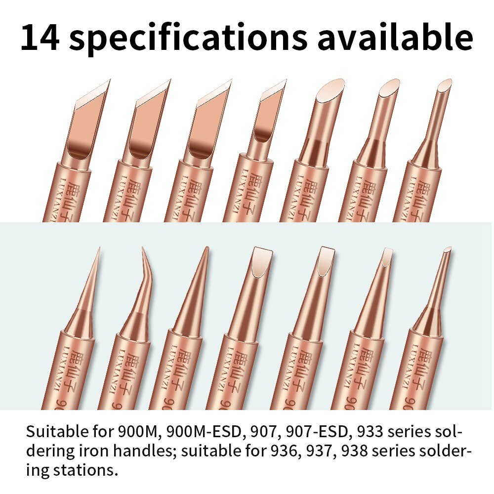 LUXIANZI Pure copper Soldering Iron Tip head 936 9... – Grandado
