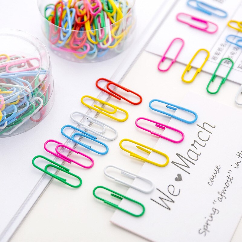50pcs/box Rainbow Colored Paper Clip Metal Clips M... – Grandado