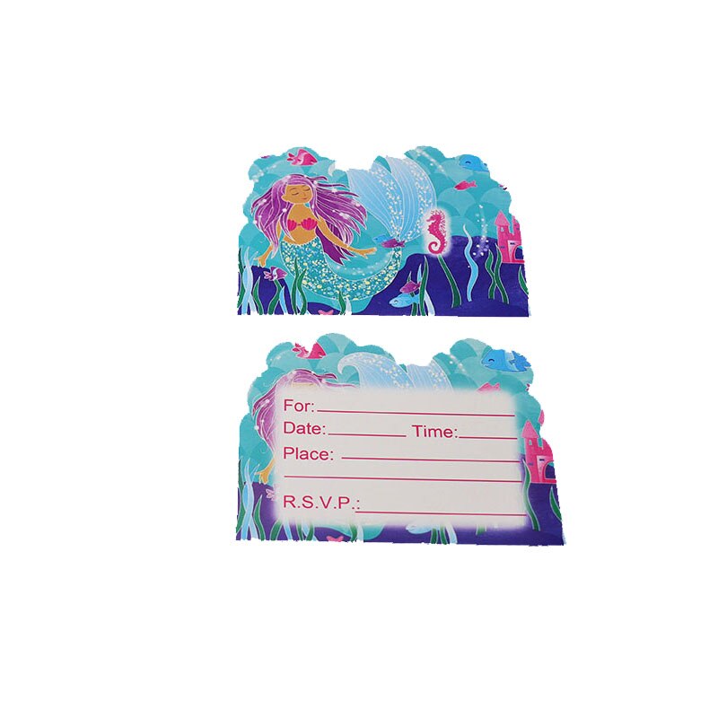 10pcs/pack Mermaid theme invitations Mermaid theme... – Grandado