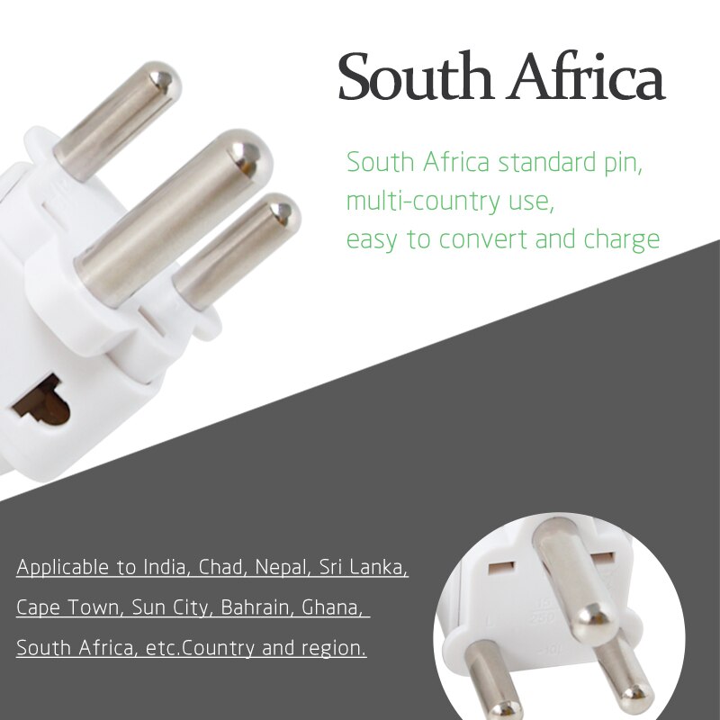 1 PC Wit Converter AU UK US EU Om Grote Zuid-afrik... – Grandado